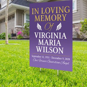 Yard Sign, Funeral Sign Design, Digital File Only, Memorial Sign, Happy ...