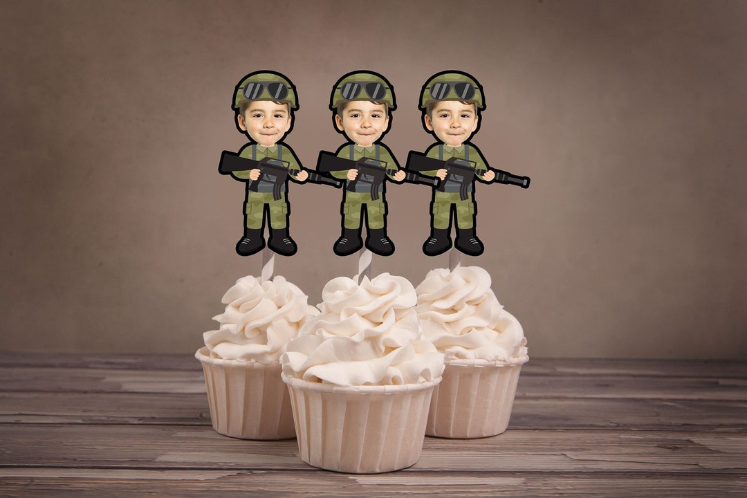 Cupcake Topper, Army, Air Force, Navy, Marine, Retirement Party Decor ...