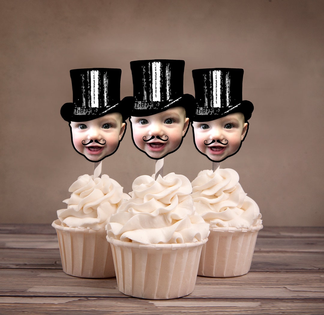 Little Man Photo Cupcake Toppers (ringmaster) Digital File - Magic ...