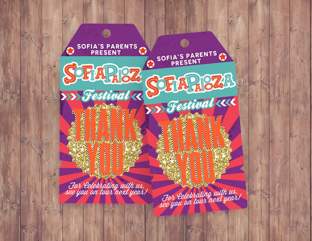 Rockstar Birthday Favor Tags, Personalized Thank You (printable File ...