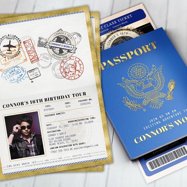 Travel Ticket Birthday Invitation - Etsy