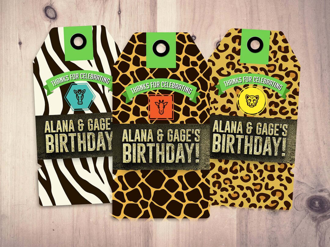 Party Favor Tag, Zoo, Safari Tag, Baby Shower, Birthday Favor, Baby ...