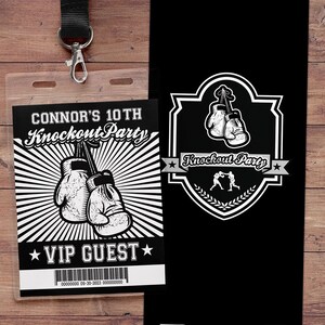 Boxing Ticket Invitation, Knockout Invite, Boxing Birthday Party ...