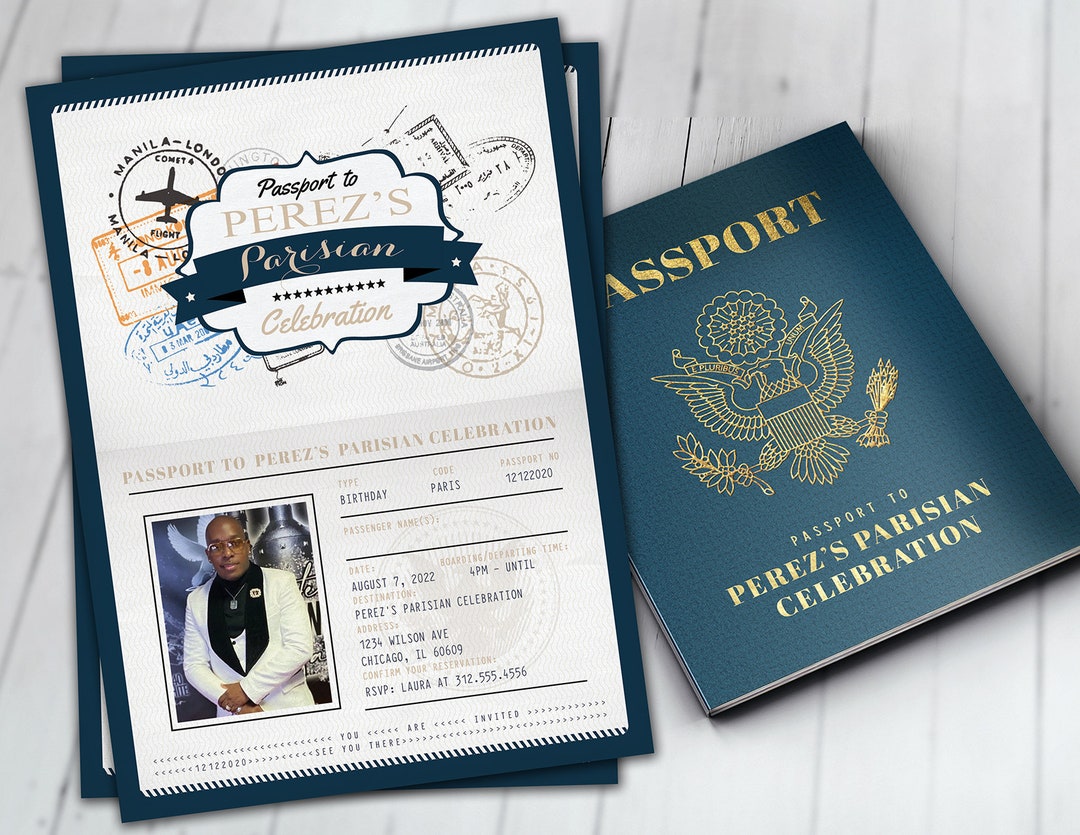 ANY AGE, 40th, 30th, 50th, 60th Birthday Invitation, Travel Invitation ...