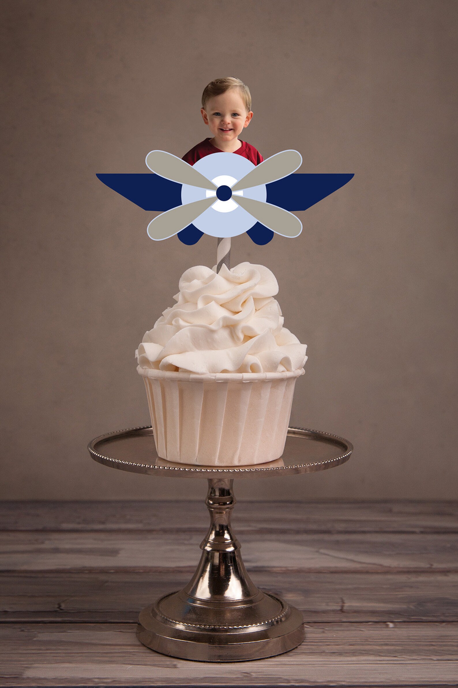 Photo Cupcake Toppers Digital File, Pilot, Airplane Birthday, Vintage ...