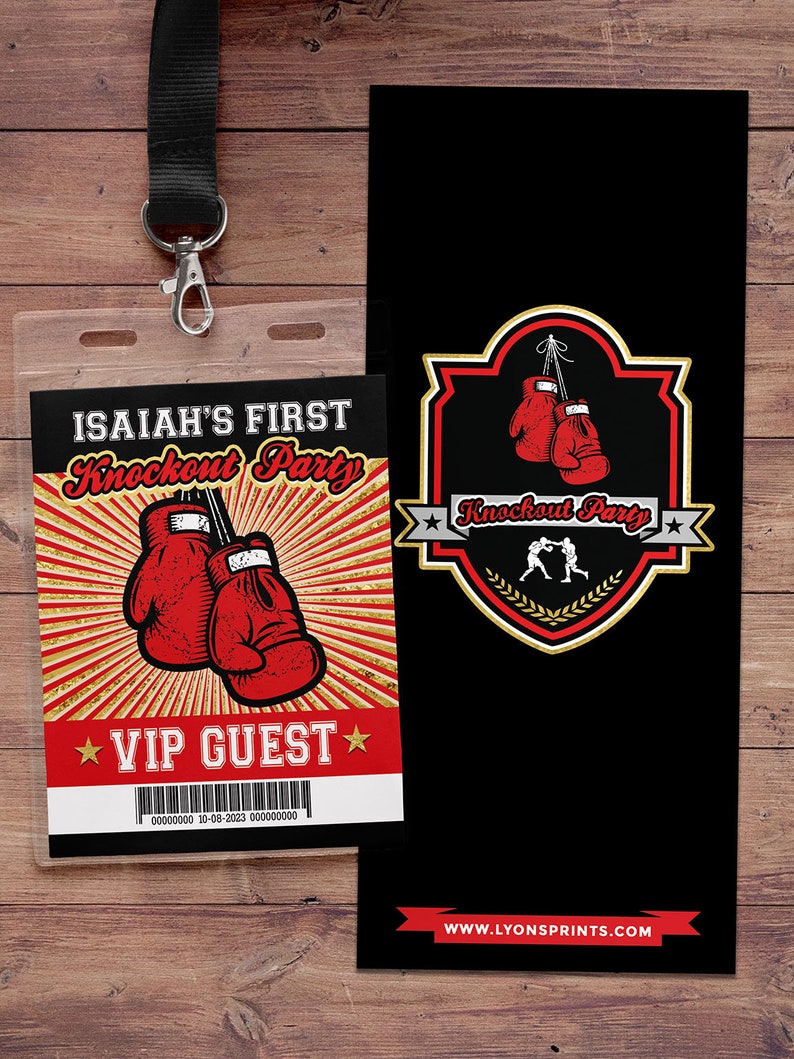Boxing Ticket Invitation, Knockout Invite, Boxing Birthday Party ...