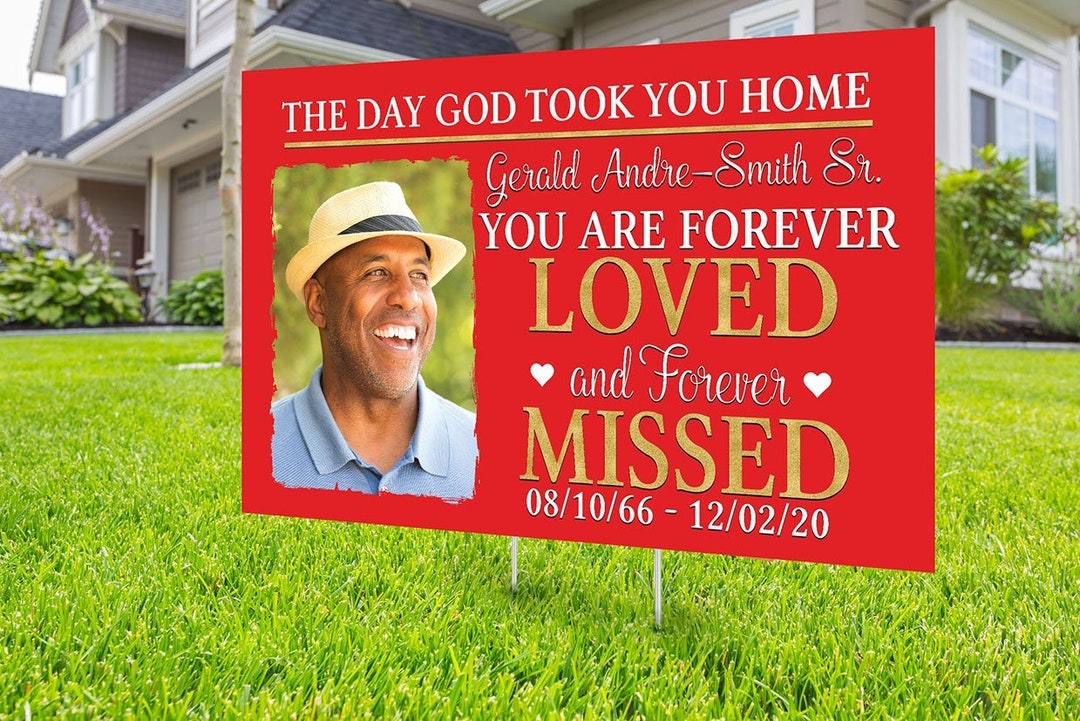 Memorial Yard Sign, Funeral Birthday, in Loving Memory (digital File ...