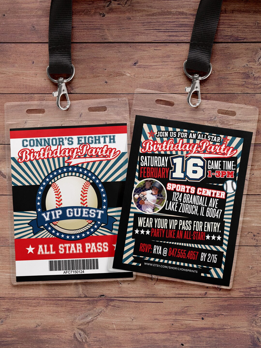 Baseball Ticket Invitation, All-star Birthday, VIP Pass, Birthday ...