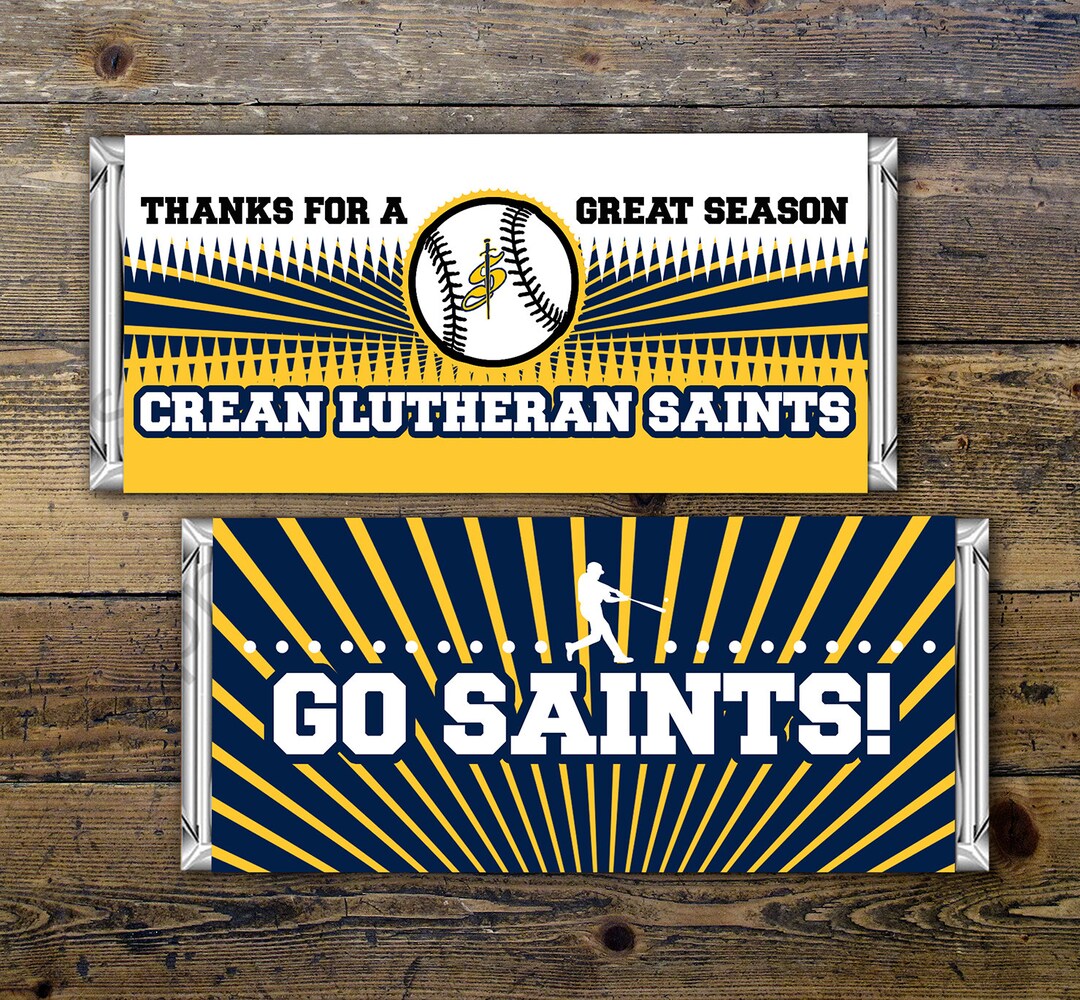 Personalized Baseball Candy Bar Wrapper, Printable Chocolate Bar ...