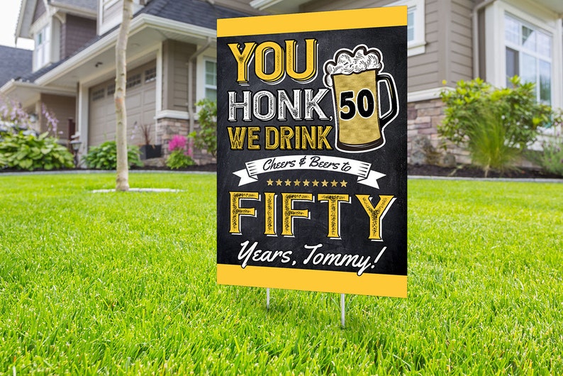 Any Age Happy Birthday Yard Sign Design Digital File Only - Etsy