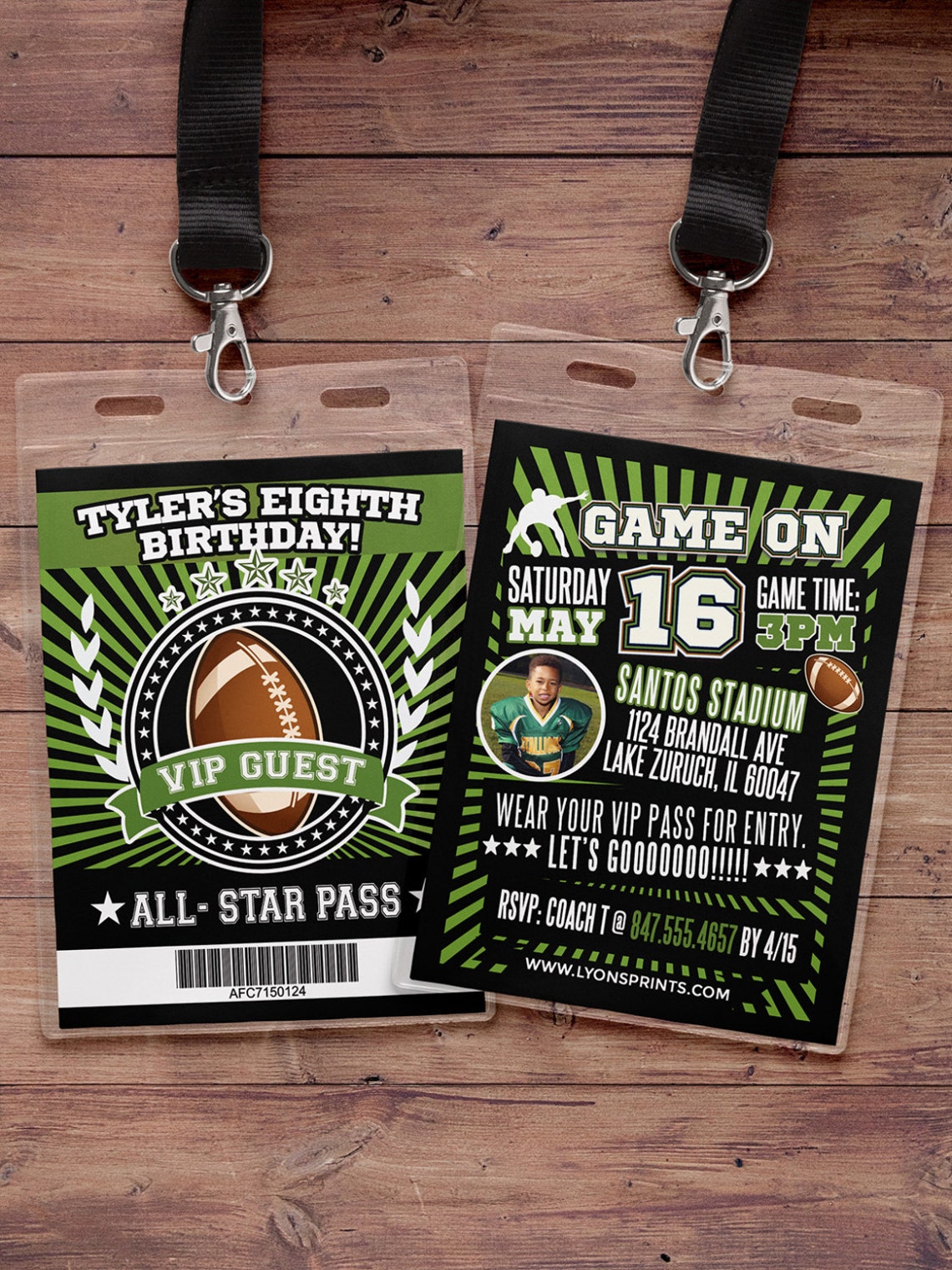 Football Ticket Invitation All Star Birthday VIP Pass - Etsy