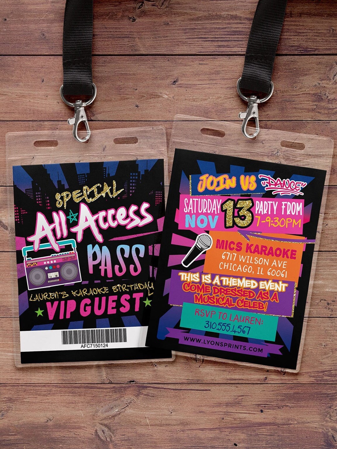 VIP Pass, Karaoke Party, Backstage Pass, Vip Invitation, Birthday ...