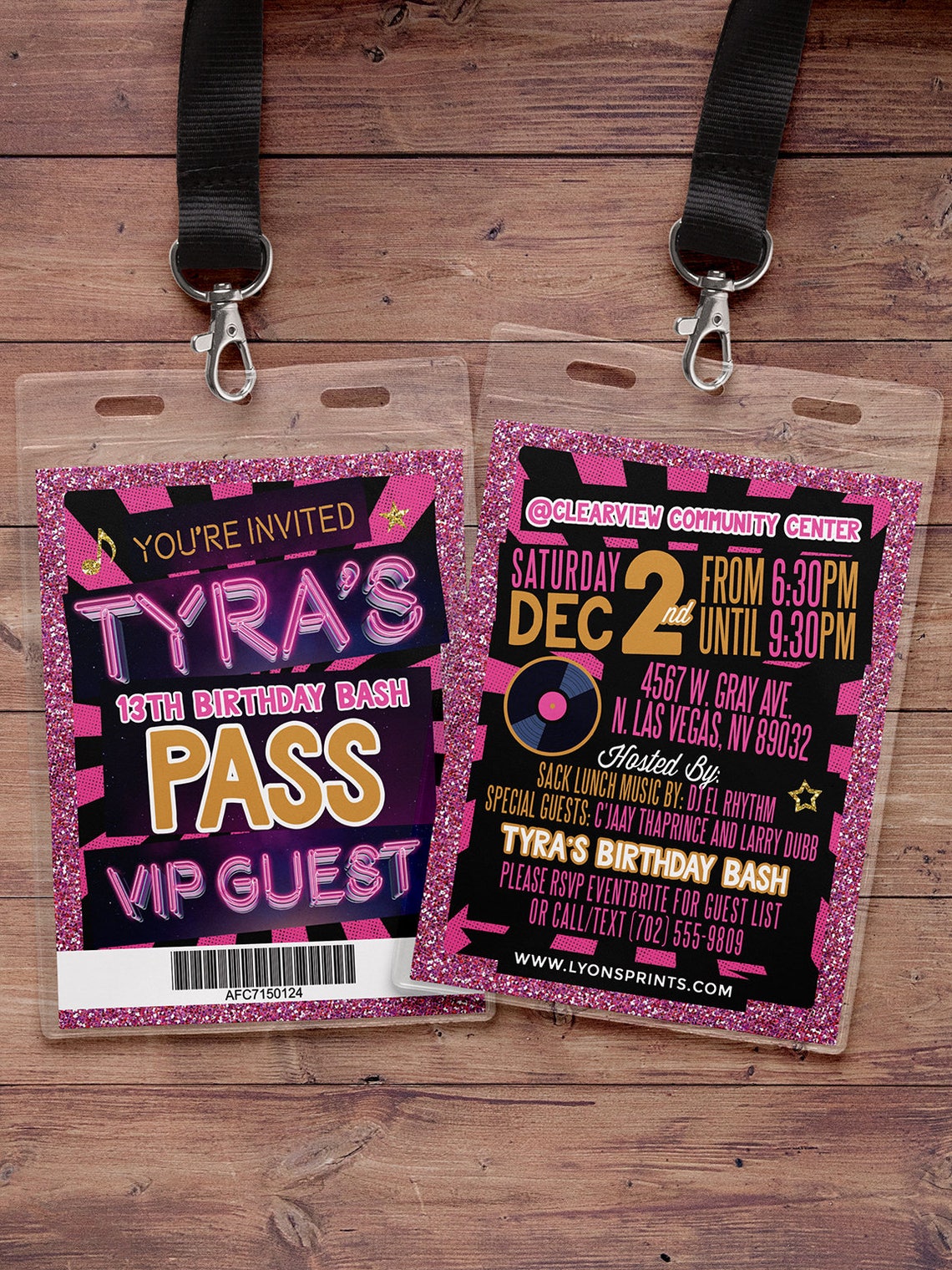 Retro Neon VIP PASS Backstage Pass Vip Invitation - Etsy