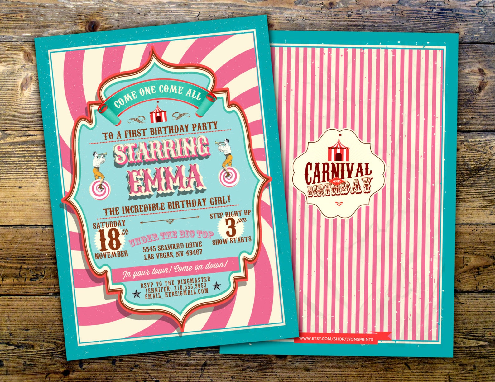CIRCUS Graduation Invitation- Carnival Invitation-prom- Graduation ...