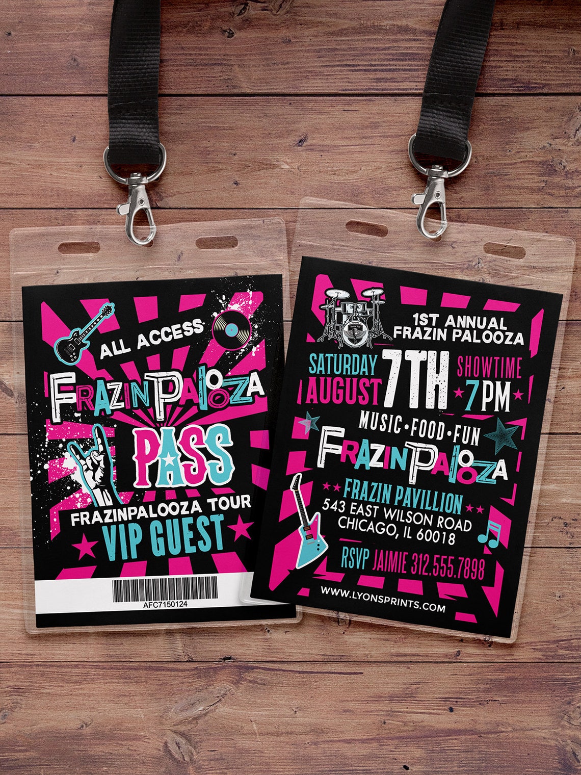Punk Rock VIP PASS Backstage Pass Vip Invitation Birthday | Etsy