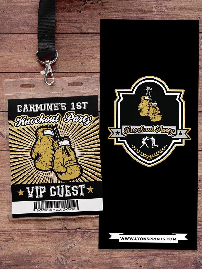 Boxing Ticket Invitation, Knockout Invite, Boxing Birthday Party ...