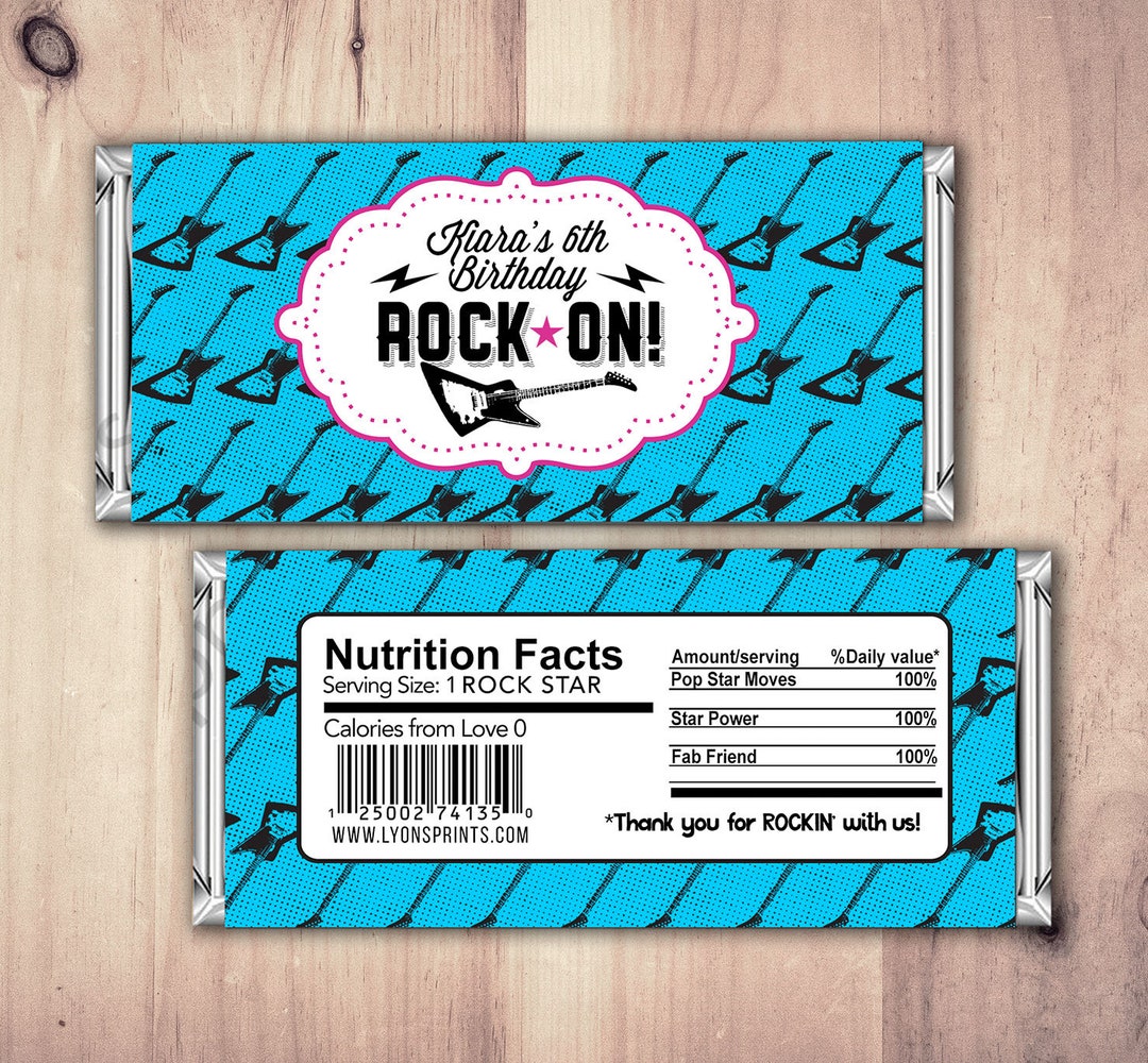 Rock Star Wrapper, Pop Star Wrapper Printable Hershey's Bar Wrapper ...