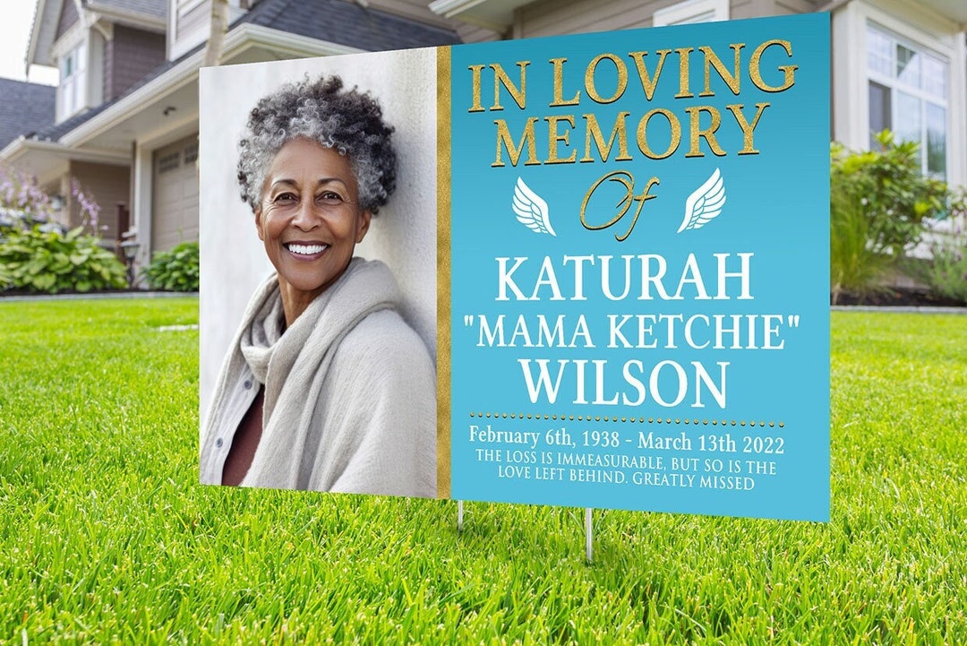 Yard Sign, Funeral Sign Design, Digital File Only, Memorial Sign, Happy ...