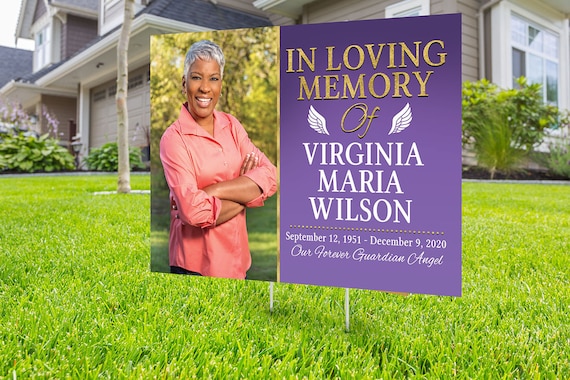 Yard sign, Funeral sign design, Digital file only, memorial sign, happy ...