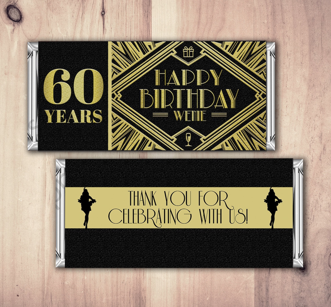 Birthday Candy Bar Wrapper Old Hollywood Chocolate Wrapper - Etsy
