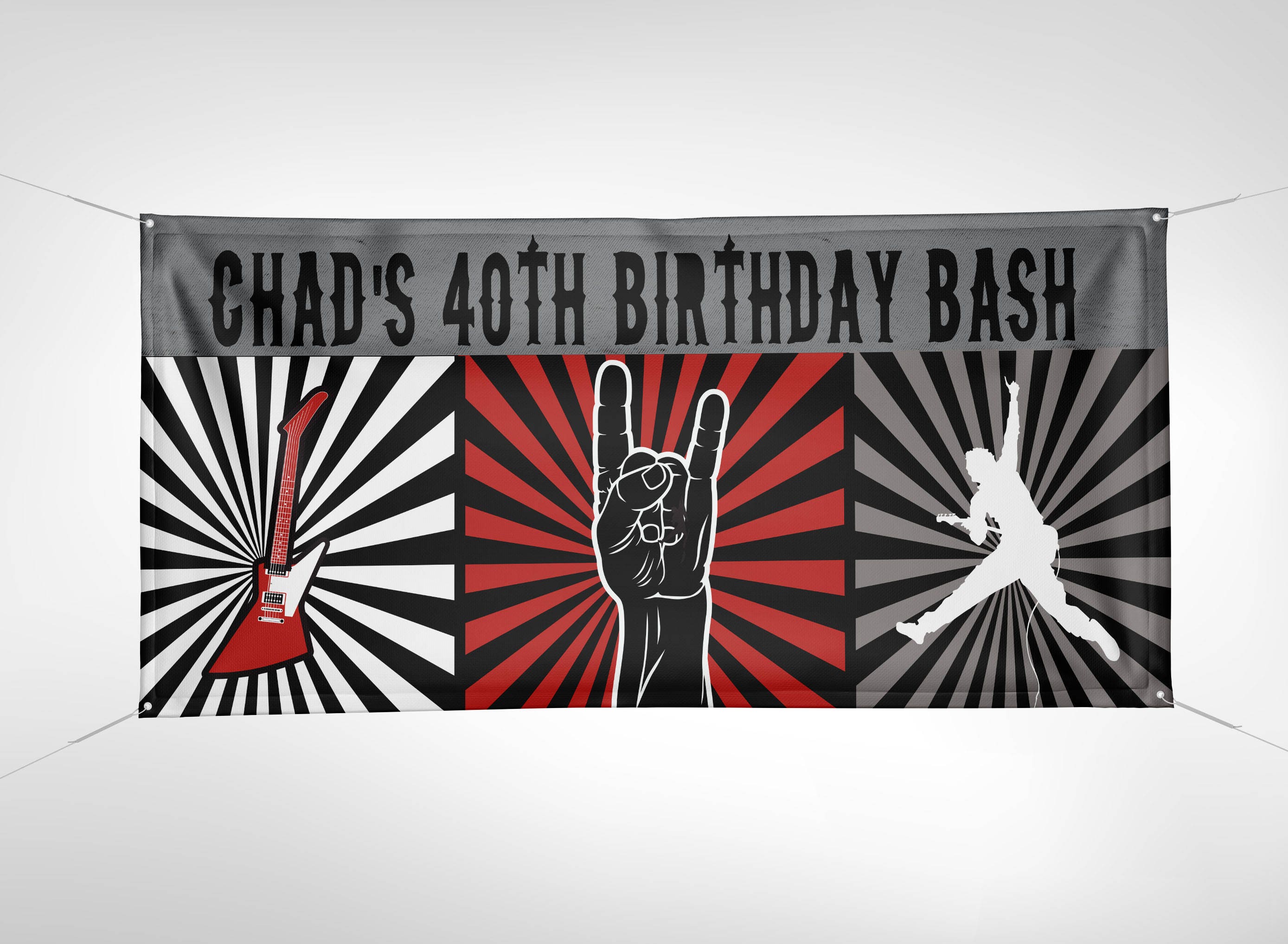 Banner, Digital file only, Rock Star birthday party banner- Music ...