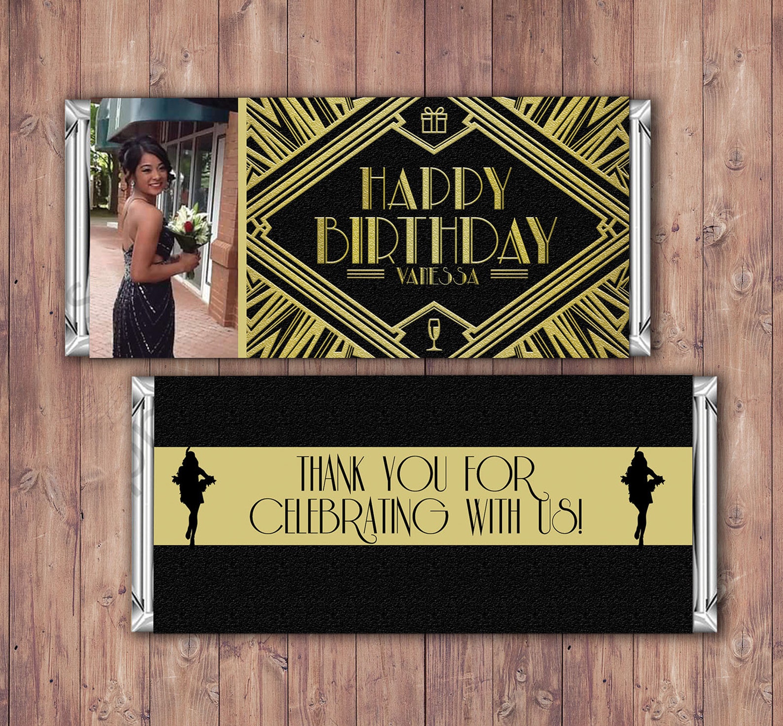 Birthday Candy Bar Wrapper Old Hollywood Chocolate Wrapper - Etsy