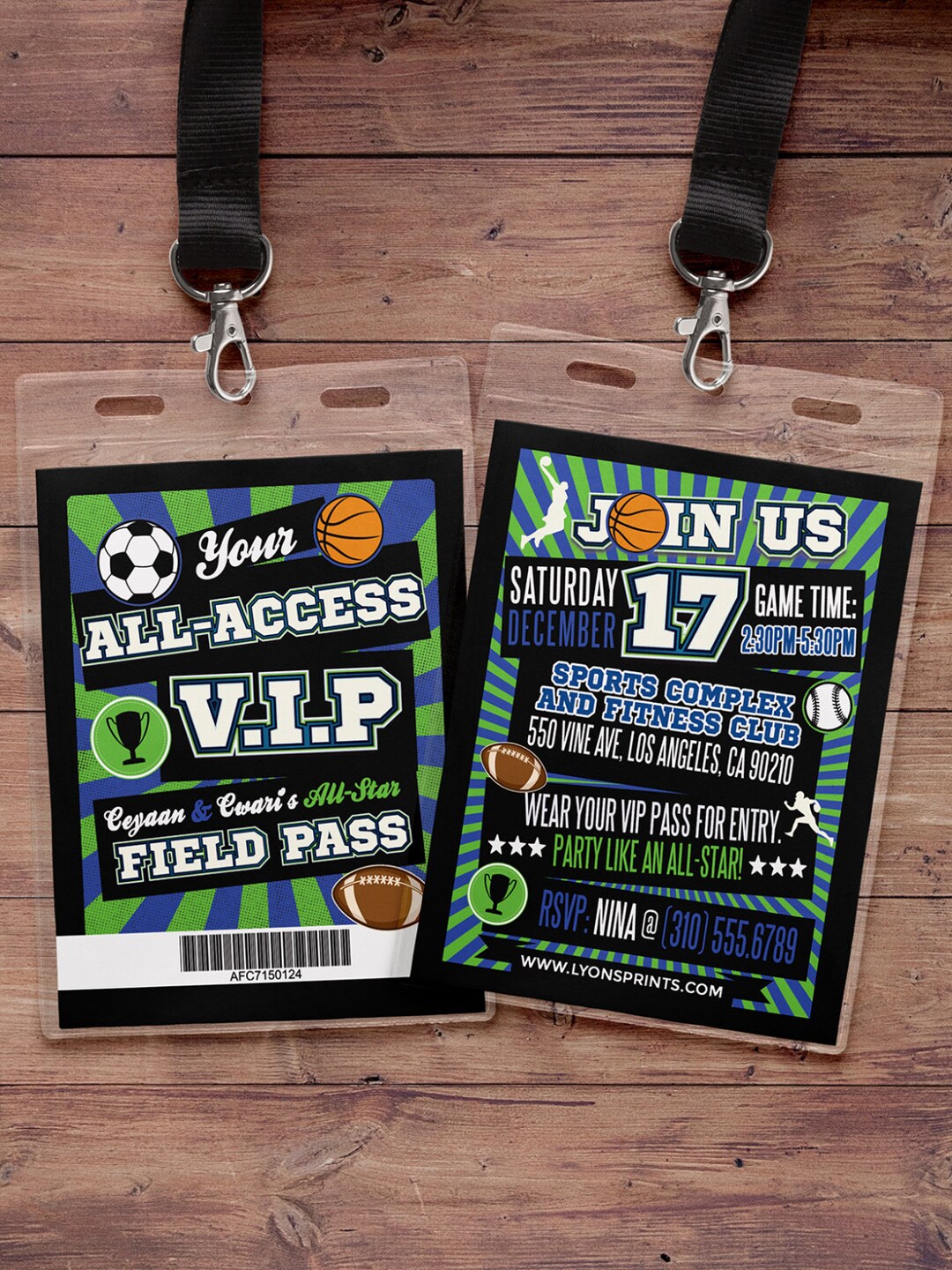 All-star, Field Pass, Football Invitation, All Star Birthday, VIP Pass ...
