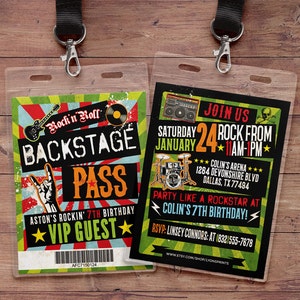Punk Rock VIP PASS Backstage Pass Vip Invitation Birthday | Etsy