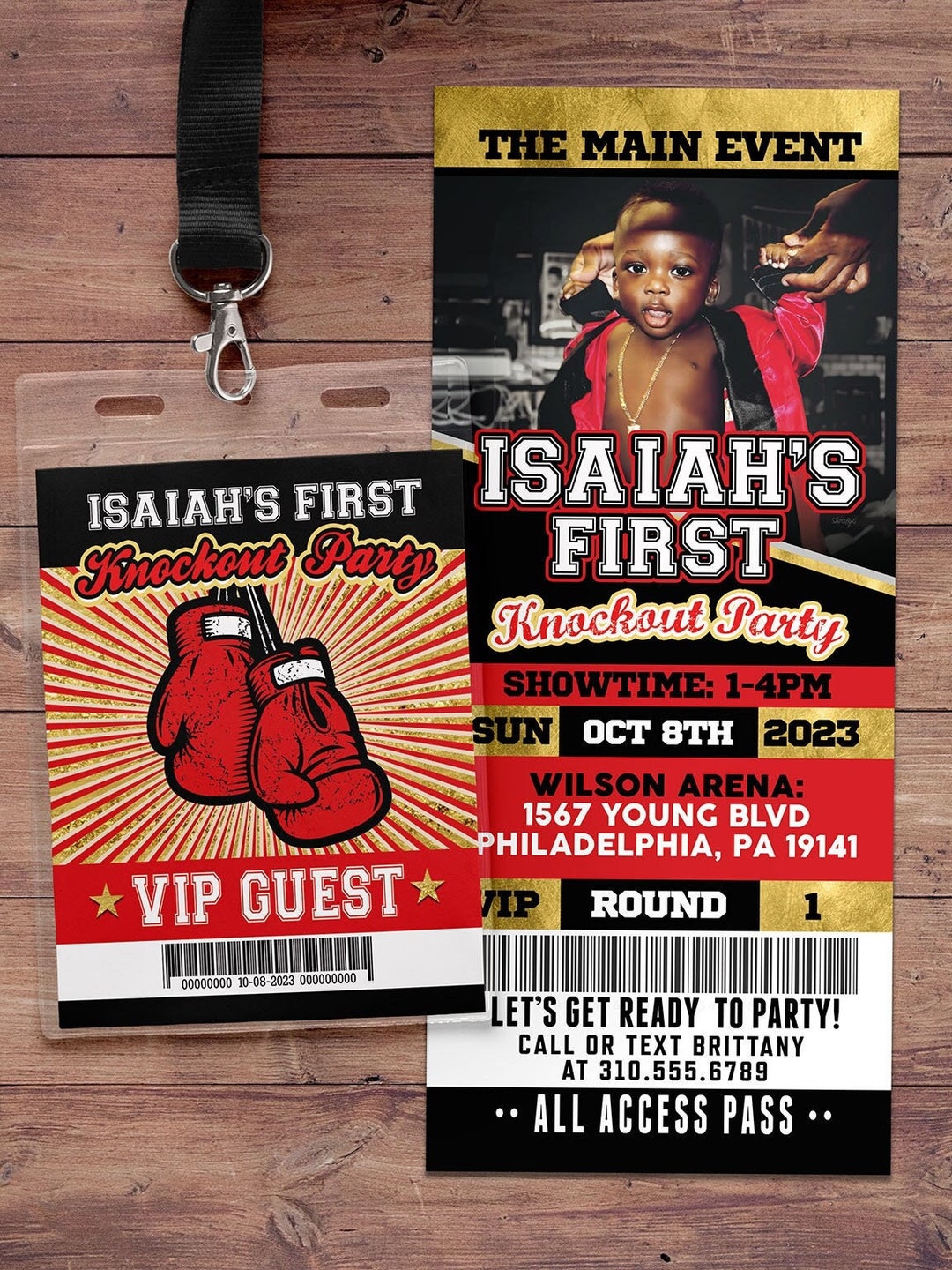 Boxing Ticket Invitation, Knockout Invite, Boxing Birthday Party ...