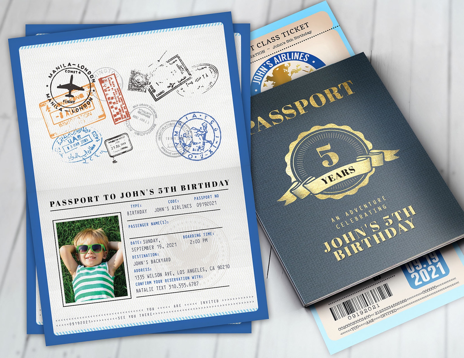 Passport and Ticket Birthday Invitation Travel Birthday Party | Etsy