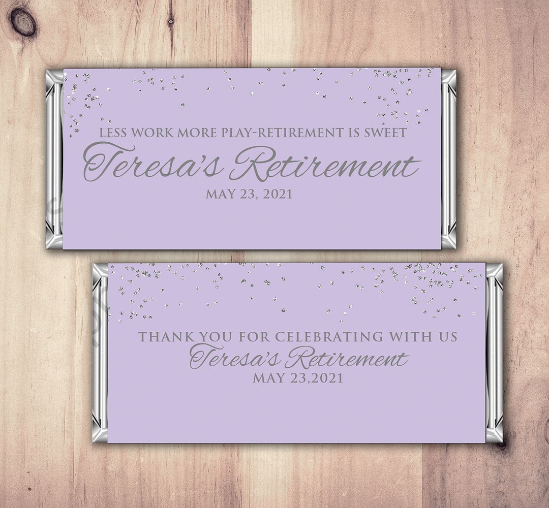 Retirement Candy Bar Wrapper, Printable Digital File,candy Bar, Gold ...