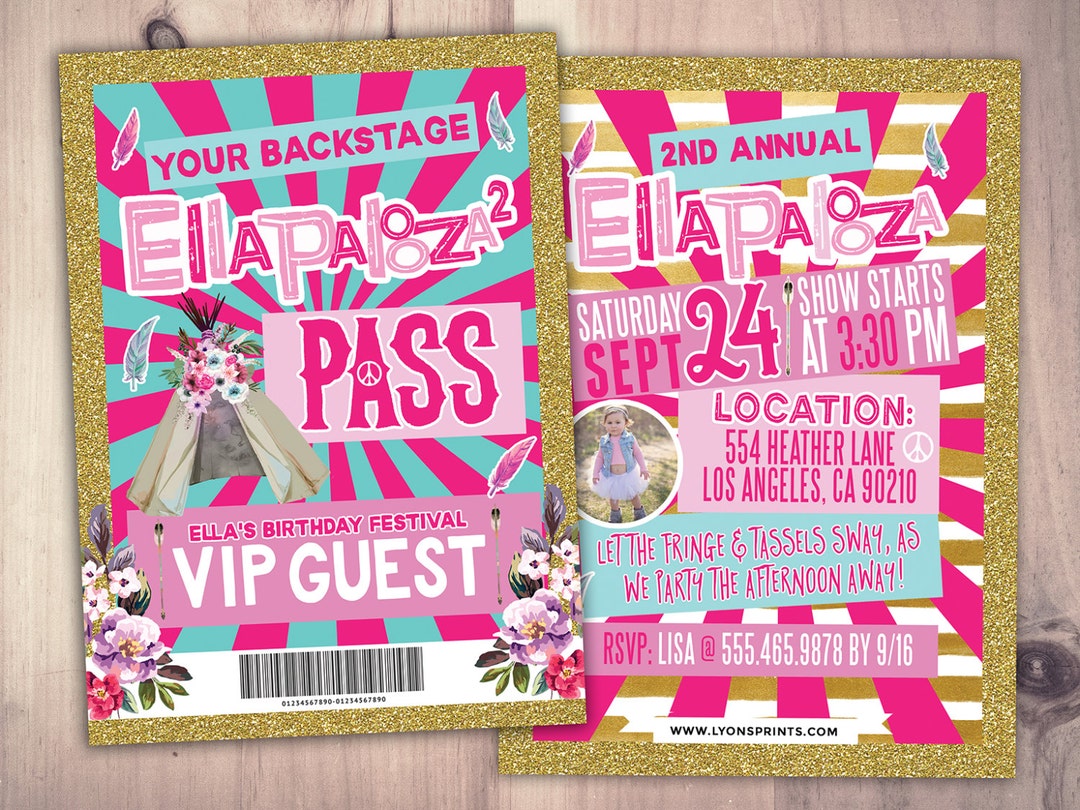 Rock Star, VIP Pass, Backstage Pass, Vip Invitation, Birthday, Pop Star ...