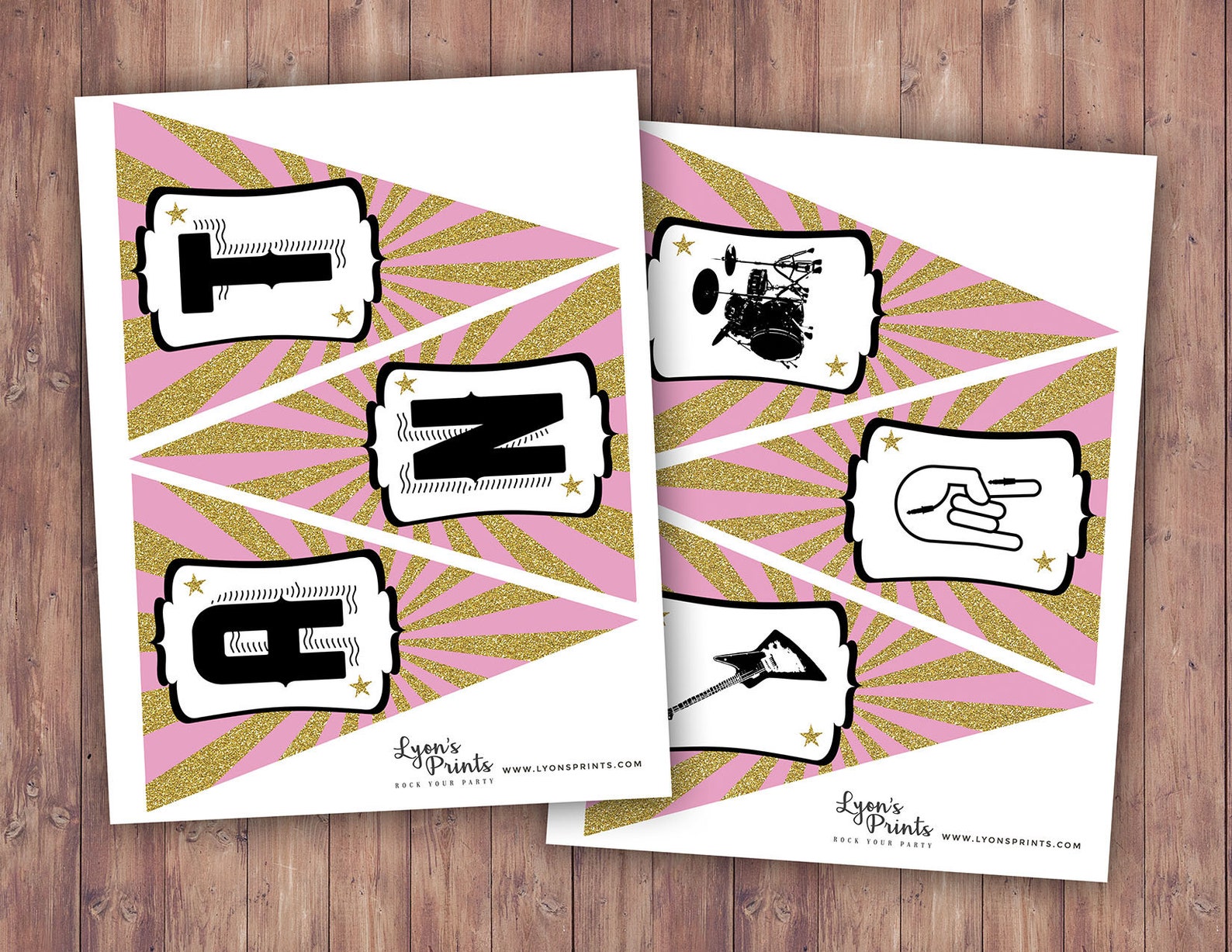 Rockstar Bunting Personalized DIY Printable Pennant Banner - Etsy