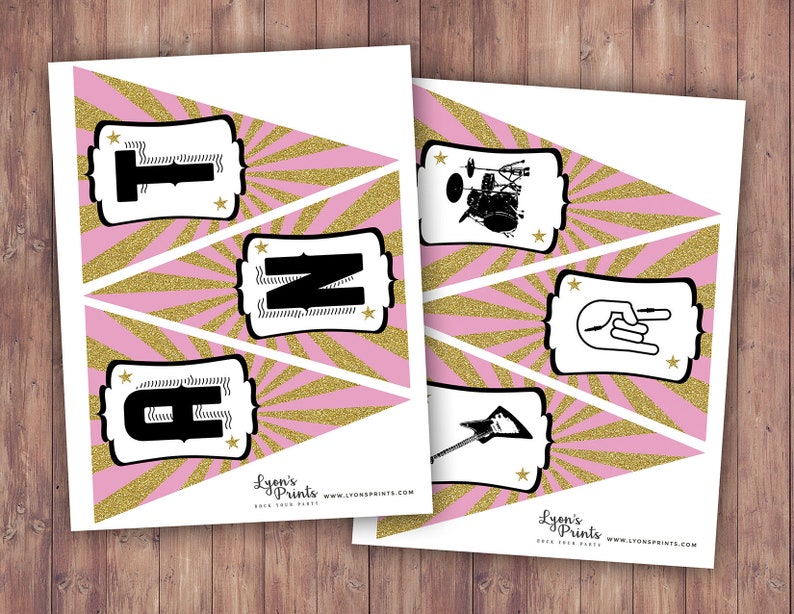 Rockstar Bunting, Personalized DIY Printable Pennant Banner, Baby ...