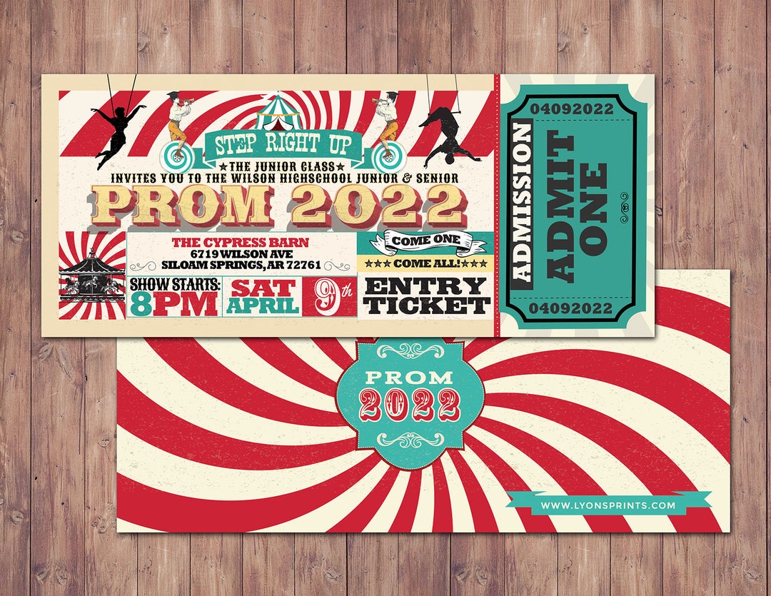 Circus Party Prom Invitation- Carnival Invitation-prom Invitation ...