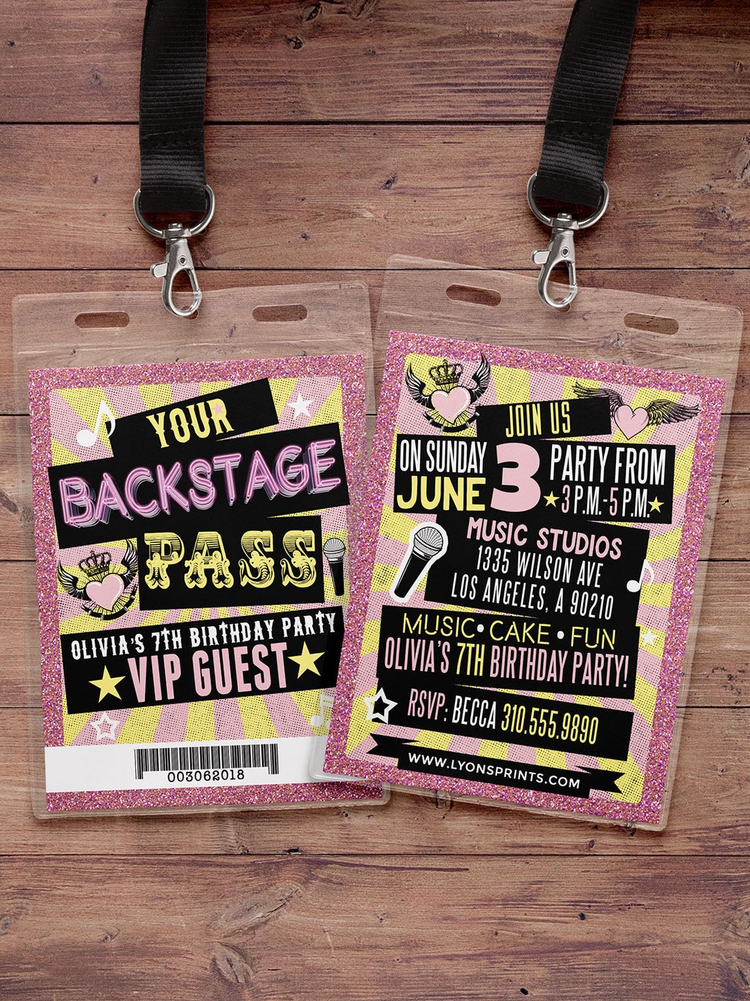 Retro, Neon, VIP PASS, Backstage Pass, Vip Invitation, Birthday ...