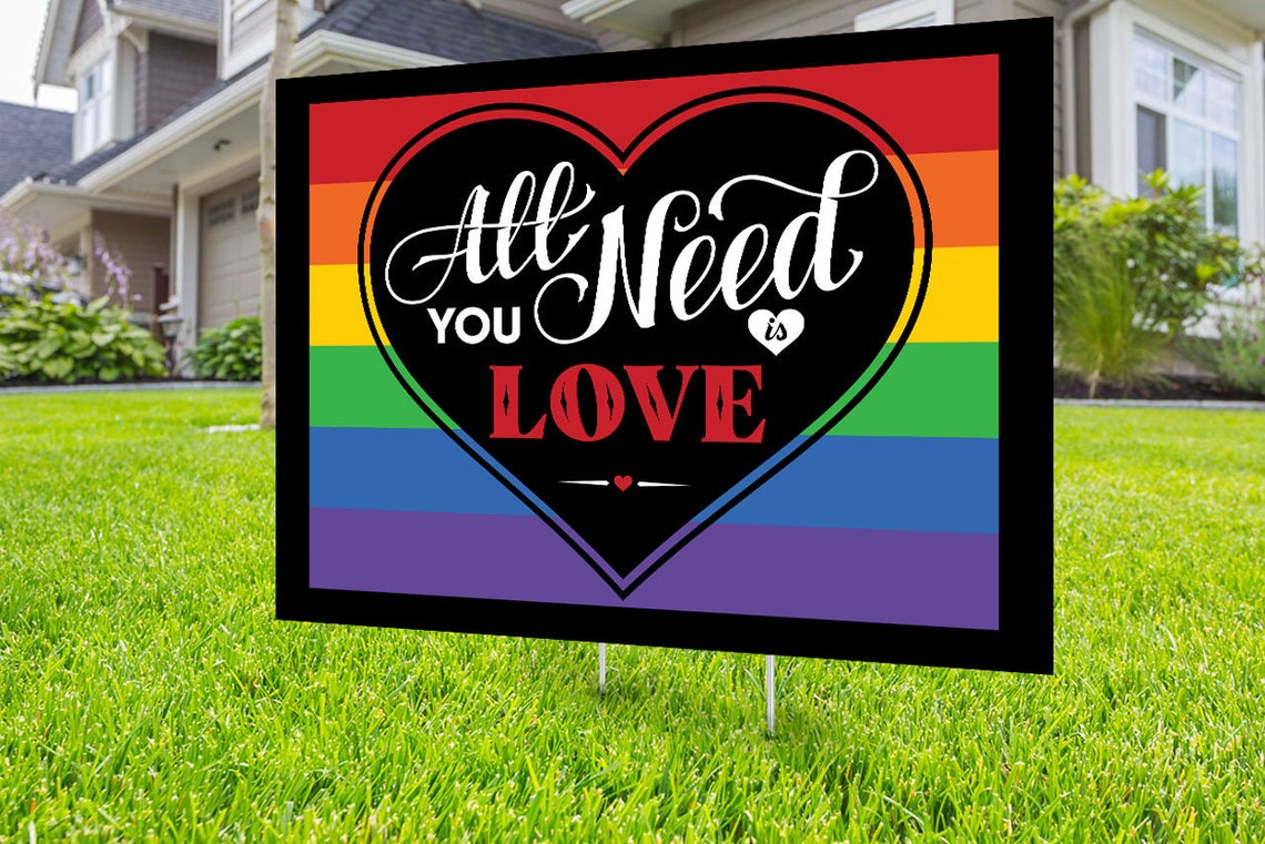 Gay Pride Yard Sign Design Digital File Only No Hate Sign - Etsy