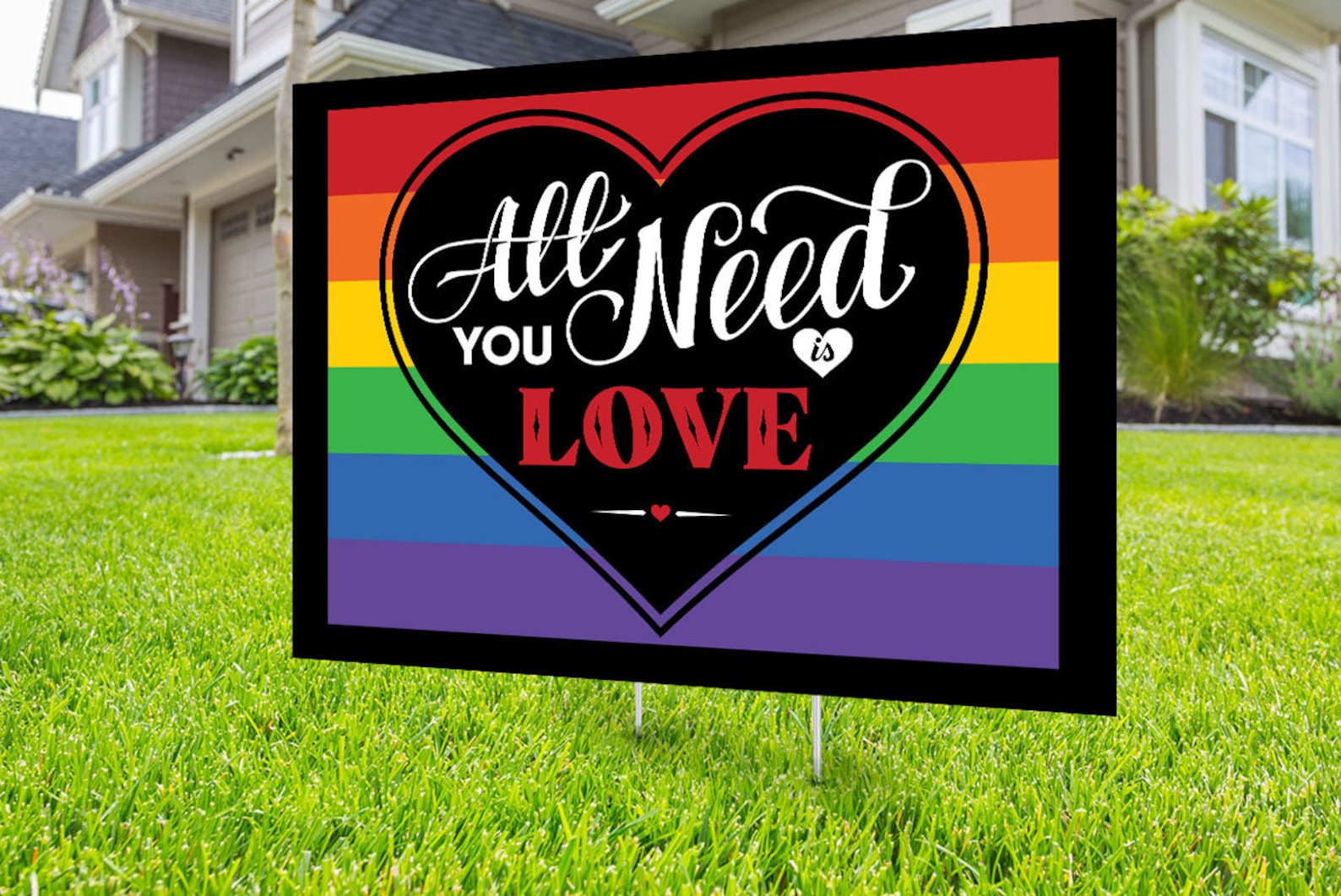 Gay Pride Yard Sign Design, Digital File Only, No Hate Sign, All You ...