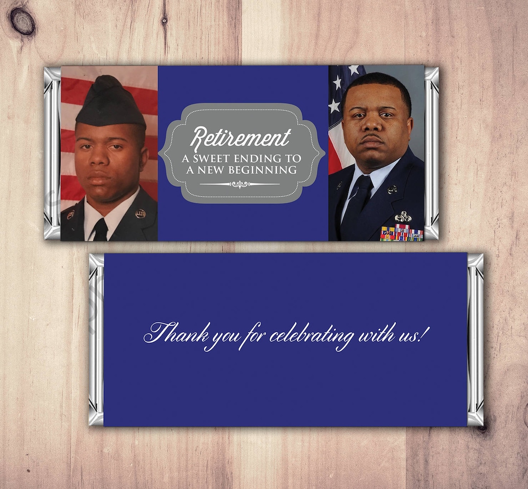 Military Retirement Candy Bar Wrapper, Candy Bar, Retirement Party ...