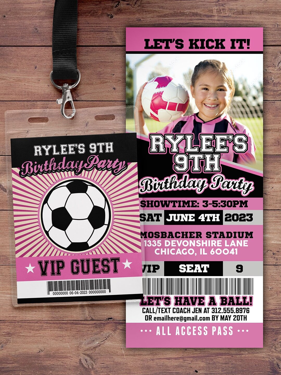 Soccer Ticket Invitation, Football Invitation, Invite, Soccer Birthday ...