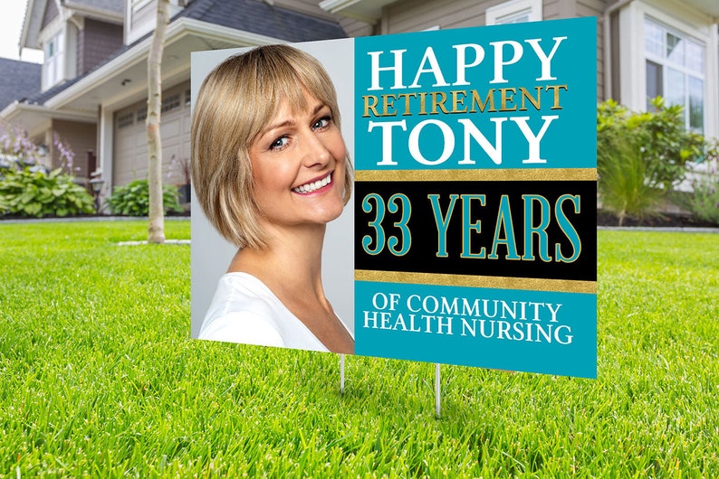 Retirement Yard Sign Design Digital File Only Yard Sign | Etsy