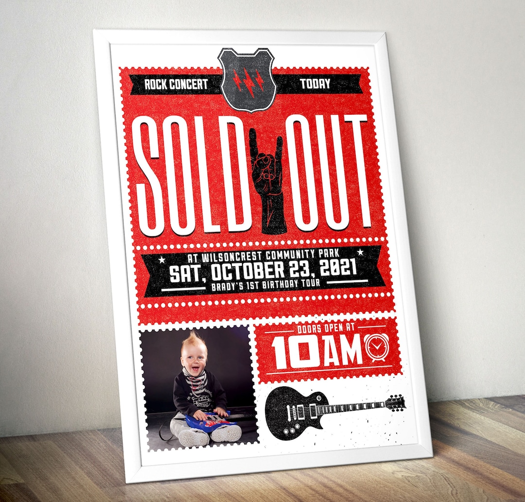 Rock Star Theme Poster, Rockstar, Baby Shower, Rock Star Party, Pop ...