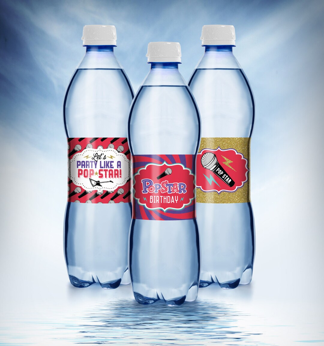 Rock Star, Water Bottle Labels for Birthday Party and Baby Shower ...