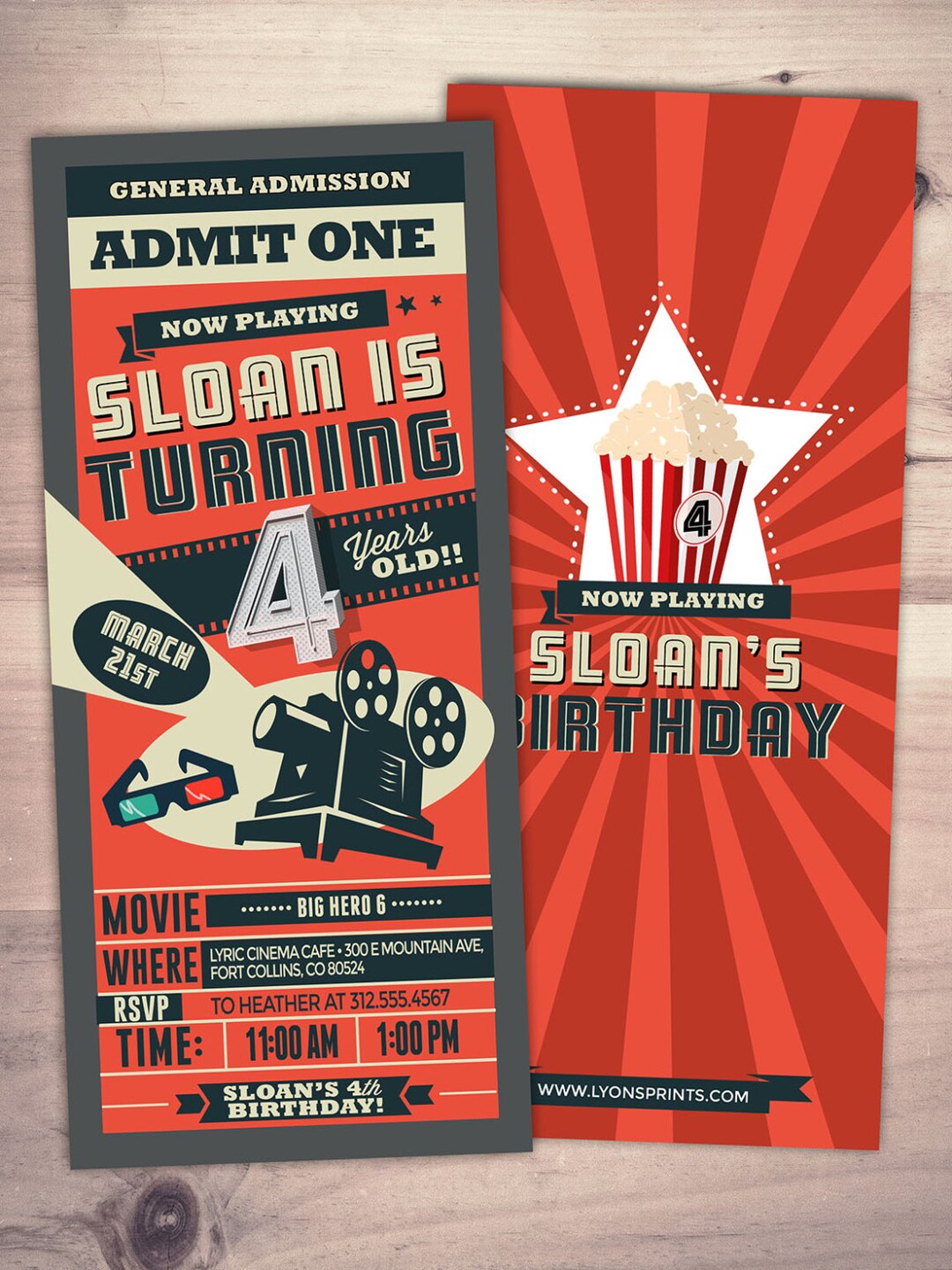 Movie Ticket Invitations - Birthday Movie Theater Invite, Movie Night ...