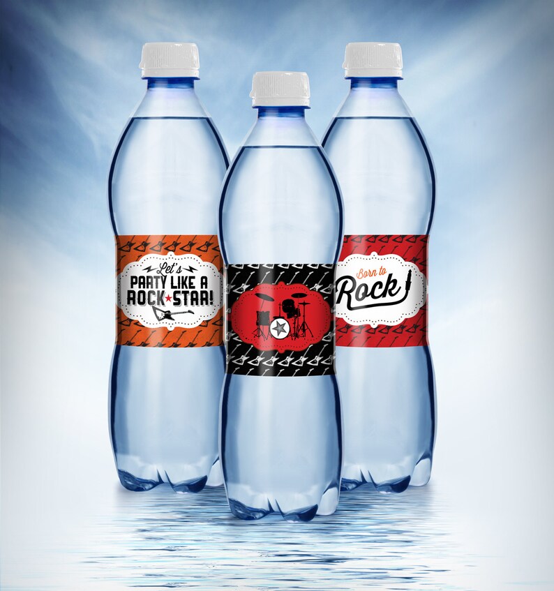 Rock Star Water Bottle Labels for Birthday Party and Baby - Etsy