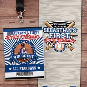 Baseball Ticket Invitation, All Star Birthday, VIP Pass, Baseball Party ...