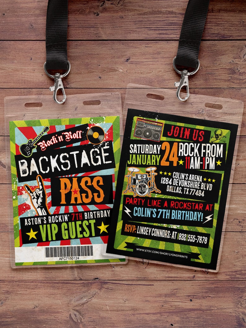 VIP Pass Invite Design, Rock Star, Backstage Pass, Vip Invitation ...