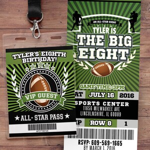 Football Ticket Invitation // All Star Birthday // VIP Pass,, Super ...