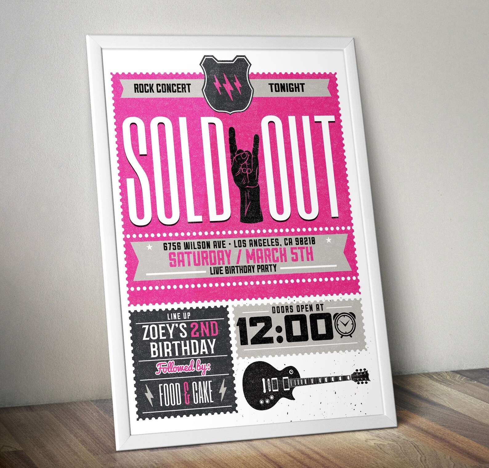 Rock Star Theme Poster, Rockstar, Baby Shower, Rock Star Party, Pop ...