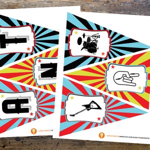 Rockstar Bunting, Personalized DIY Printable Pennant Banner, Baby ...